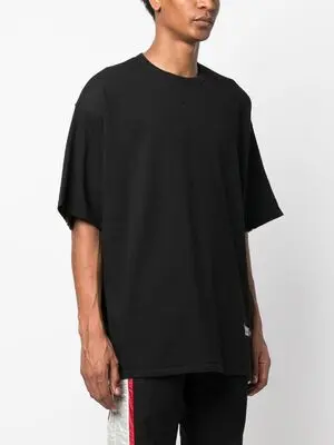 INCOTEX RED X FACETASM Stripe-detail Short-sleeved T-shirt - Black