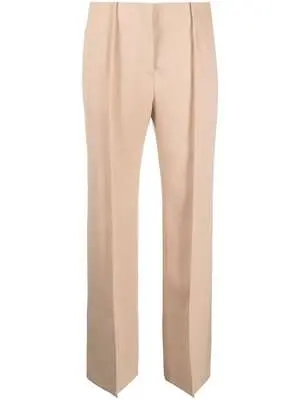 JIL SANDER Pintuck-detail Flared Trousers - Neutrals