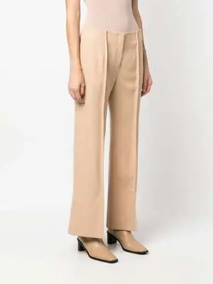 JIL SANDER Pintuck-detail Flared Trousers - Neutrals