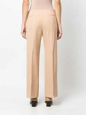JIL SANDER Pintuck-detail Flared Trousers - Neutrals