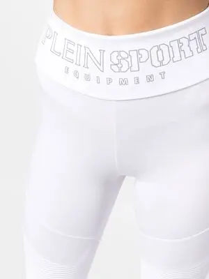 PLEIN SPORT Statement Cotton-blend Leggings - White
