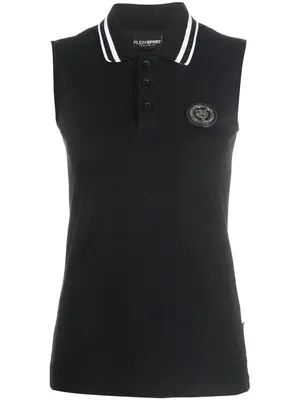 PLEIN SPORT Logo-patch Polo Shirt - Black