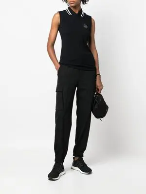 PLEIN SPORT Logo-patch Polo Shirt - Black