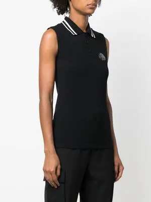 PLEIN SPORT Logo-patch Polo Shirt - Black