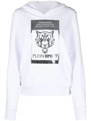 PLEIN SPORT Logo-print Hoodie - White