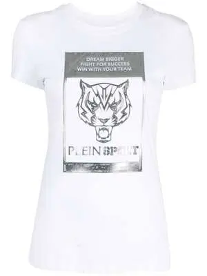 PLEIN SPORT Tiger Print T-shirt - White