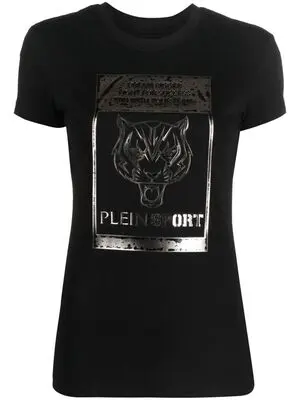 PLEIN SPORT Tiger Print T-shirt - Black