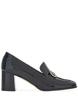 FERRAGAMO Olivia Patent-leather 60mm Loafers - Black