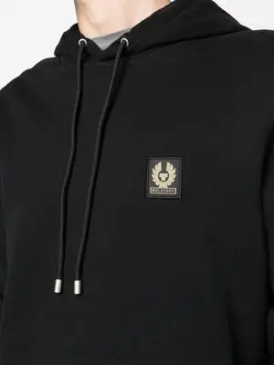 Belstaff Logo-patch Hooded Sweatshirt - Black