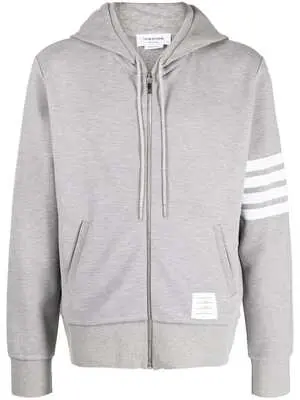 Thom Browne Logo-patch Zip-up Hoodie