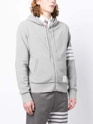 Thom Browne Logo-patch Zip-up Hoodie