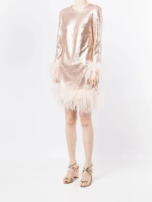 GILDA & PEARL Seraphina Feather-trim Midi Dress