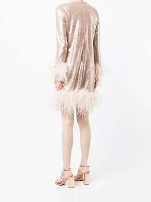 GILDA & PEARL Seraphina Feather-trim Midi Dress