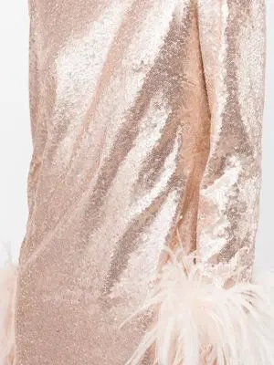 GILDA & PEARL Seraphina Feather-trim Midi Dress