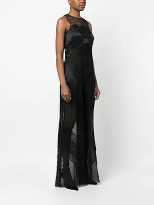Alberta Ferretti Silk Lace-panelled Jumpsuit