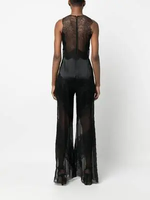 Alberta Ferretti Silk Lace-panelled Jumpsuit