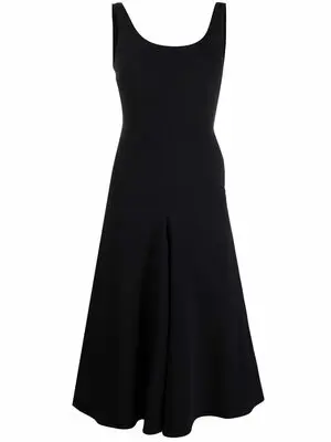 Ami Sleeveless Flared Midi Dress