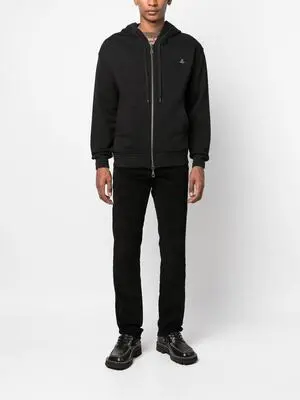 Vivienne Westwood Orb-Motif Zip-Up Hoodie - Black | Editorialist