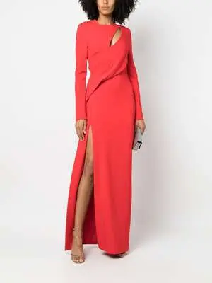 Alexander McQueen Cut Out-detail Long-sleeved Gown