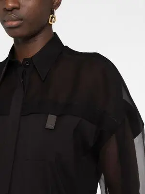 Brunello Cucinelli Semi-sheer Long-sleeve Shirt