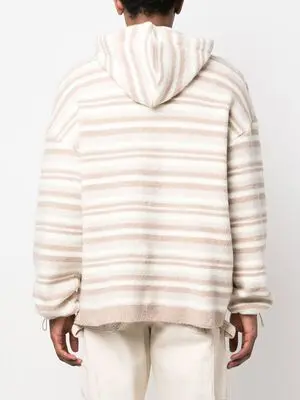 Jacquemus Striped Oversized Knitted Hoodie
