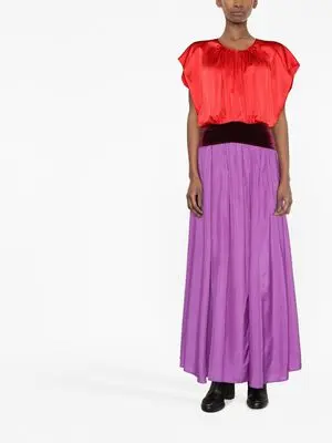 FORTE_FORTE Colour-block Silk Maxi Dress