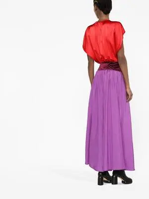 FORTE_FORTE Colour-block Silk Maxi Dress