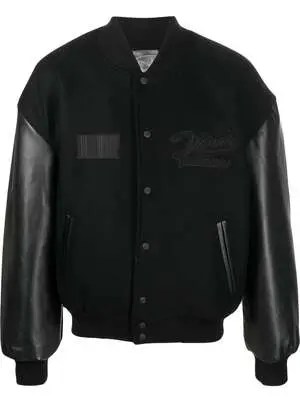 VTMNTS Logo-patch Long-sleeve Bomber Jacket - Black