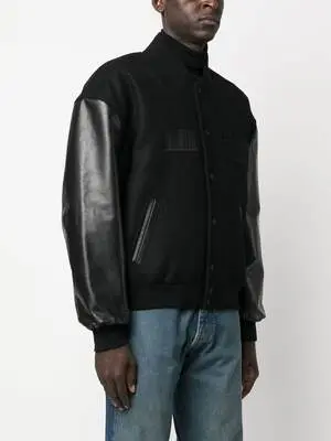 VTMNTS Logo-patch Long-sleeve Bomber Jacket - Black