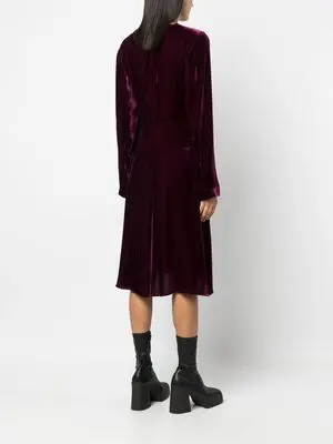 Stella McCartney Velvet V-neck Midi Dress