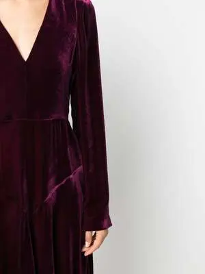Stella McCartney Velvet V-neck Midi Dress