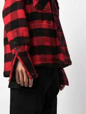 GREG LAUREN Checked Shirt Jacket - Black