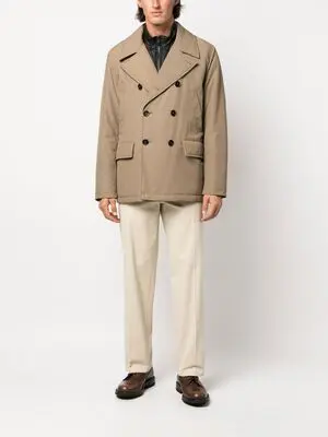 FAY Padded Double-breasted Jacket - Neutrals
