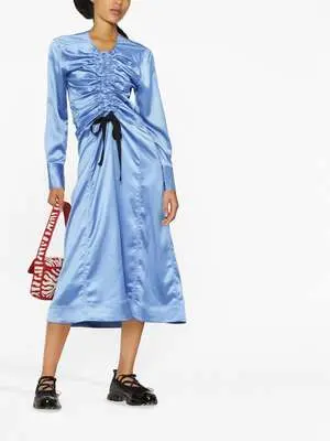GANNI Satin Midi Dress