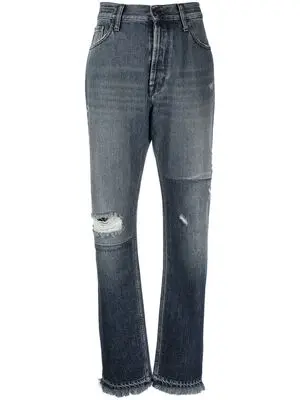 Jacob Cohen Distressed High-rise Straight Leg Jeans