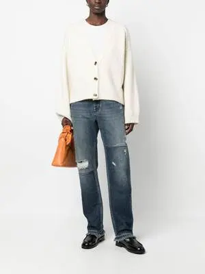 Jacob Cohen Distressed High-rise Straight Leg Jeans