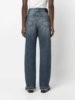 Jacob Cohen Distressed High-rise Straight Leg Jeans