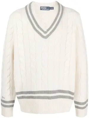 Polo Ralph Lauren Tipped V-neck Cable-knit Jumper