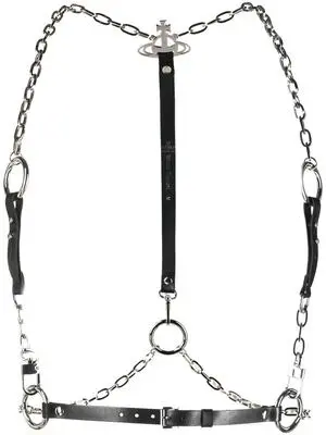 VIVIENNE WESTWOOD Orb-plaque Leather Belt - Black