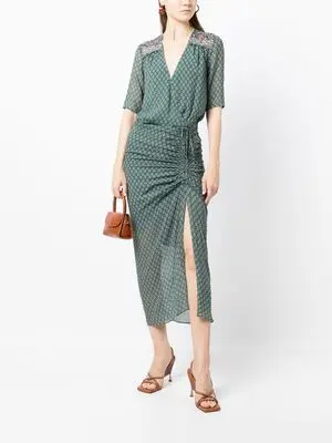 Veronica Beard Patterned Silk Maxi Dress