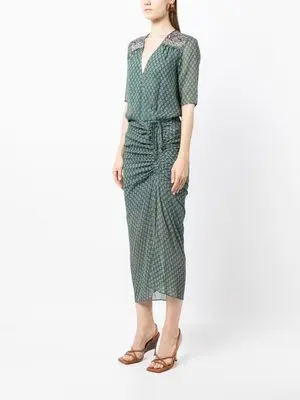 Veronica Beard Patterned Silk Maxi Dress