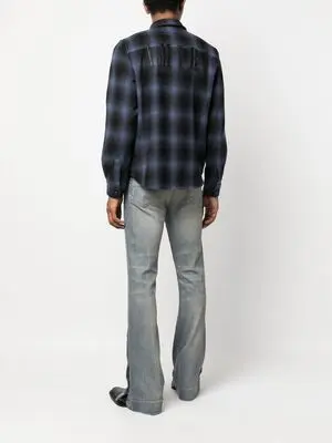 Amiri Logo-patch Check-print Shirt