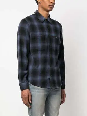 Amiri Logo-patch Check-print Shirt