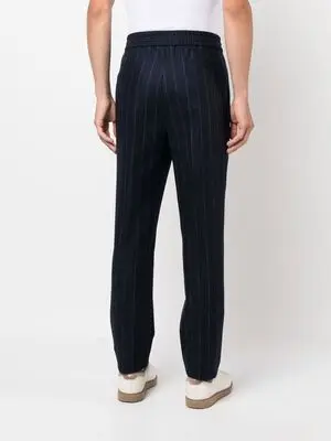 Brunello Cucinelli Pinstripe Drawstring Trousers - Blue