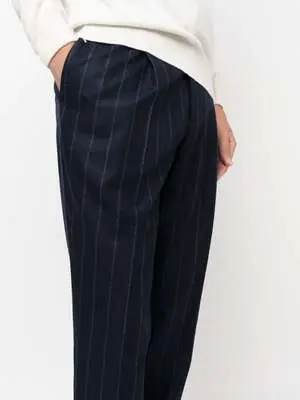 Brunello Cucinelli Pinstripe Drawstring Trousers - Blue