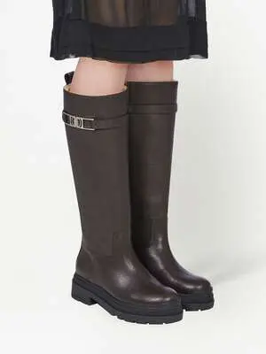 FERRAGAMO Vara-chain Detail Boots - Black