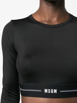 MSGM Logo Underband Cropped Top