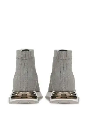 FERRAGAMO Logo-print Sock Sneakers - Grey
