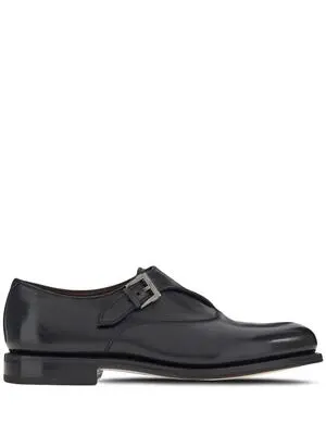 FERRAGAMO Leather Monk Strap Shoes
