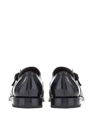 FERRAGAMO Leather Monk Strap Shoes